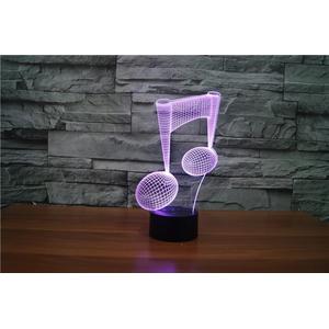 Jual Modern Music Note Led Music 3D Lamp Night Light Acrylic Colorful ...