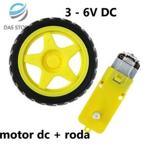 Jual Motor DC Gearbox Kuning Dan Roda Smart Car Robot Wheel 3v - 5v ...