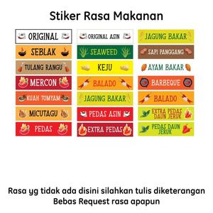 Jual Stiker Varian Rasa Snack Makanan Sticker Custom Label Kemasan ...