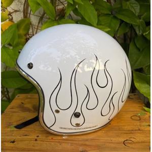 Jual SIAP KIRIM HELM BOGO PUTIH CUSTOM API VESPA JUSTIN BEIBER FLAME ...