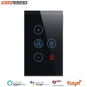 Jual Zigbee Smart Fan Celling Power Switch Light Switches Glass Panel ...