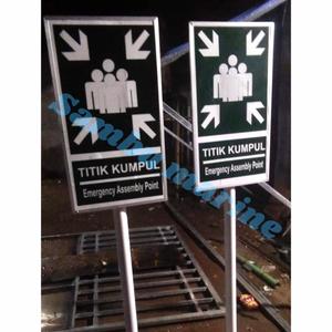 Jual PASTI MURAH RAMBU TITIK KUMPUL ASSEMBLY POINT PLAT + TIANG 3 MTR ...