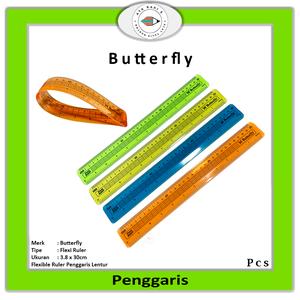 Jual Butterfly- Flexi Ruler 30cm - Penggaris Plastik - Pcs - Jakarta ...