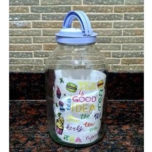 Jual Titiz Toples jar kaca bulat 5 liter tutup plastik dengan tentengan ...