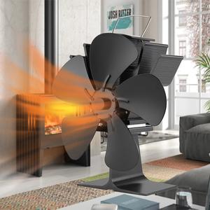 Jual 5 Blades Mini Wood Stove Fan Heat Powered Fireplace Fan Log Wood ...