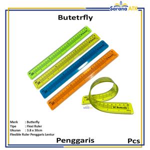 Jual Butterfly - Penggaris Plastik Tebal Dan Lentur Flexi Ruler 30cm ...