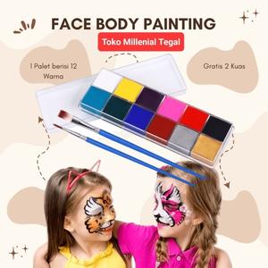 Jual Face Body Painting Art 12 Warna Makeup Cat Wajah/Cat Lukis/Cat ...