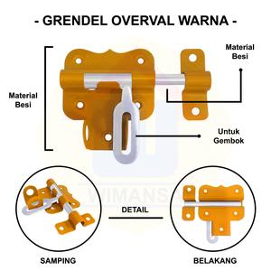 Jual FRT GRENDEL OVERVAL WARNA 2 INCH - 50200405 - Jakarta Selatan ...