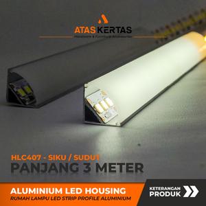 Jual HOUSING LED STRIP SUDUT KAP RUMAH LAMPU PROFILE SIKU ALUMINIUM 3 ...