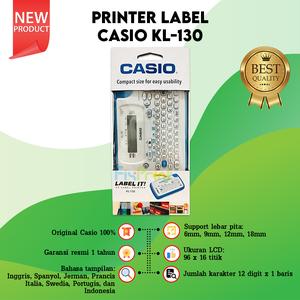 Jual Label Printer Casio KL 130 Mesin Labeling Maker Garansi Original ...