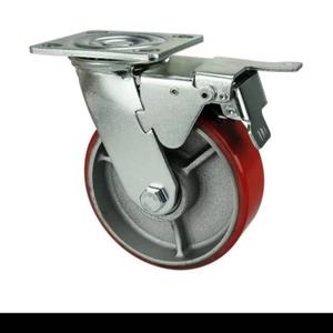 Jual RODA PU REM 8" INCI HEAVY DUTY RODA KARET BESI 200MM REM KUNCI ...