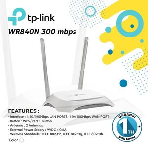 Jual Router TP Link TL WR840N 300Mbps Wireles N Router Garansi 1 Tahun ...
