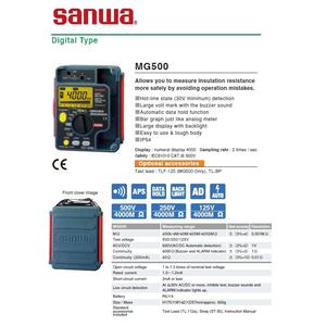 Jual Insulation Resistance Tester Digital Type SANWA MG500 Best ...