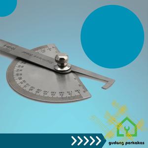 Jual Penggaris Busur 180° Stainless Steel Protractor Angle Ruler - Kab ...