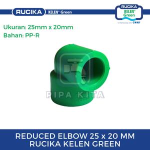Jual Reducer Elbow 25 x 20 mm PPR RUCIKA GREEN Reducing Knee Keni 3/4 x ...