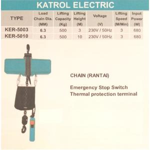 Jual Katrol Electric - Electric Chain Hoist Kap. 500 kg Height 3 Mtr W ...