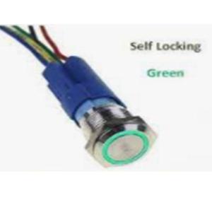 Jual Metal Push button self locking (16mm, green led ) 12V with cover ...