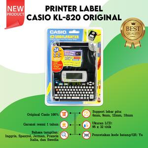 Jual Casio Label Printer KL-820 Label Maker Mesin Labeling Printer ...