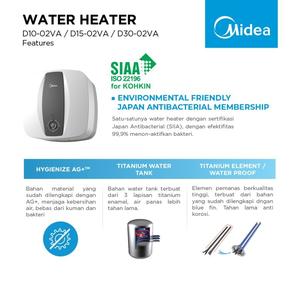 Jual Midea D10-02Va Water Heater Pemanas Air Listrik 10 Liter . Baru Asli - Kota Medan ...
