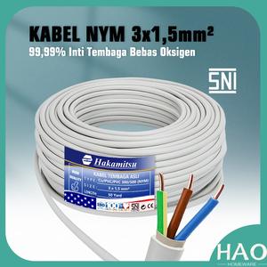 Jual Kabel Nym 3 X 1,5Mm 50 Yard Full / Kabel Listrik Tembaga Murni Pvc ...