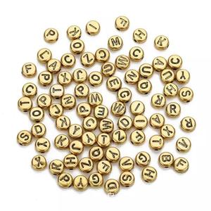 Jual [Pilih Huruf] Abjad BULAT GOLD tulisan HITAM alphabet alfabet ...