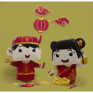 Jual Imlek 2 Karakter papercraft miniatur action figure diy - Jakarta ...