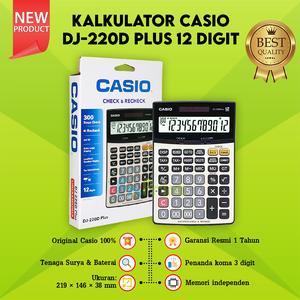 Jual Casio DJ-220D Calculator Desktop Original 12 Digit Check Correct ...