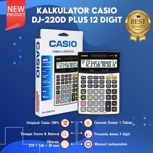 Jual Casio Calculator DJ-220D Original 12 Digit Desktop Check Correct ...