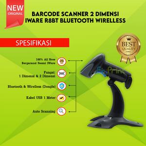 Jual R8BT Barcode Scanner Iware + Stand Wireless Bluetooth 2D Garansi ...