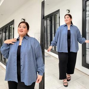 Jual Harper Shirt — Kemeja Linen Jumbo LD130/LD140/LD150 - White, XXXL ...