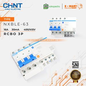 Jual CHINT RCBO RCCB ELCB NXBLE-63 3P 3 Phase 25A 32A 30mA Proteksi Se ...