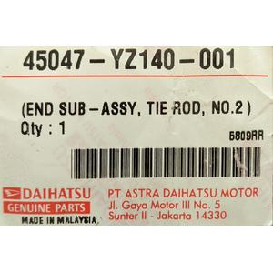 Jual Daihatsu D45047-YZ140-001 Tie Rod - Kota Medan - Daihatsu Genuine ...