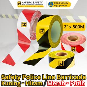 Jual POLICE LINE/PEMBATAS JALAN 3INC X 500MTR HITAM KUNING 1ROLL ...