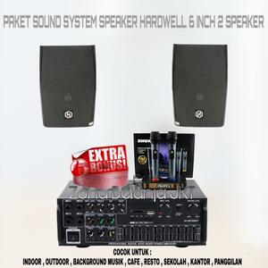 Jual PAKET SOUND SYSTEM CAFE RESTO KANTOR KARAOKE SPEAKER HARDWELL 6.5 ...