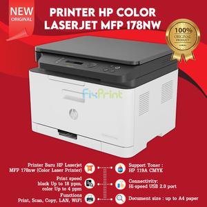 Promo Printer HP Laserjet MFP 178NW Wireless Wifi Lan Laser Color MFP ...
