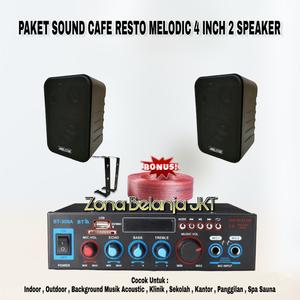 Jual PAKET SOUND SYSTEM AUDIO CAFE RESTO MELODIC 4 INCH 2 SPEAKER ( SET ...