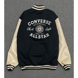 Jual [Ready Stock] Converse Varsity Jacket Combi Hitam Cream Full Tag ...