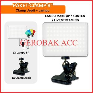 Jual PAKET LAMPU JEPIT LED RGB CLAMP BESI LAMPU FOTOGRAFI MUA USB 4 ...