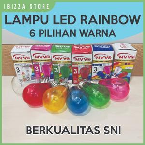 Jual Lampu LED Warna MYVO RAINBOW BULB WARNA 3W MODEL PIJAR LAMPU HIAS ...