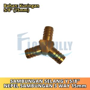 Jual NEPEL SAMBUNG Y 5/8 INCH KUNINGAN SAMBUNGAN SELANG 3 WAY Y ...