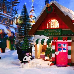 Jual [ Ready] Qman Keeppley My Melody & Kuromi Christmas Snow House ...