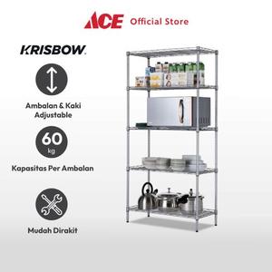 Jual Ace Krisbow Rak Besi Serbaguna 5 Tingkat - Silver Storage Rack ...