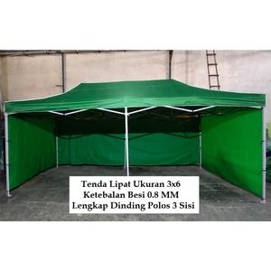 Jual Tenda Lipat Ukuran 3x6 Besi Premium Lengkap Dinding Polos 3 Sisi ...
