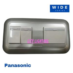 Jual Panasonic Saklar 3 Gang Seri+Engkel/Singel Wide Series - Silver ...