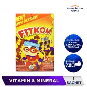 Jual FITKOM GUMMY VITAMIN C + ZINC SACHET / MULTIVITAMIN / KIMIA FARMA ...