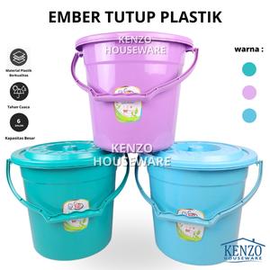 Jual Ember Plastik 6 Galon Tutup Ember 23 Liter Mandi Pel Plastik Tebal ...