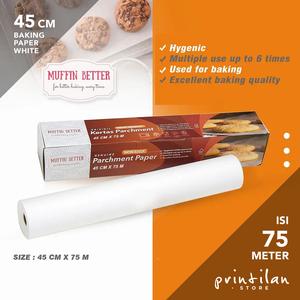 Jual BAKING PAPER 45 CM X 75 CM Muffin Bettter /Kertas Roti/Parchment ...