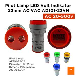 Jual Pilot Lamp LED Volt Indikator 22mm AC Lampu Indikator 22 mm VAC ...