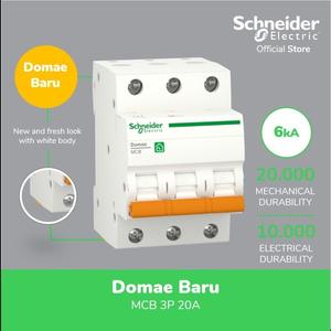 Jual ( NEW ) MCB SCHNEIDER TIPE DOMAE 3P 20 AMPERE 20A 3 PHASE - Jakarta Timur - DORAGAMI STORE ...