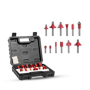 Jual Produk Mata Profil Set 12pcs Trimmer Router Bits Set 1/4 Kayu ...